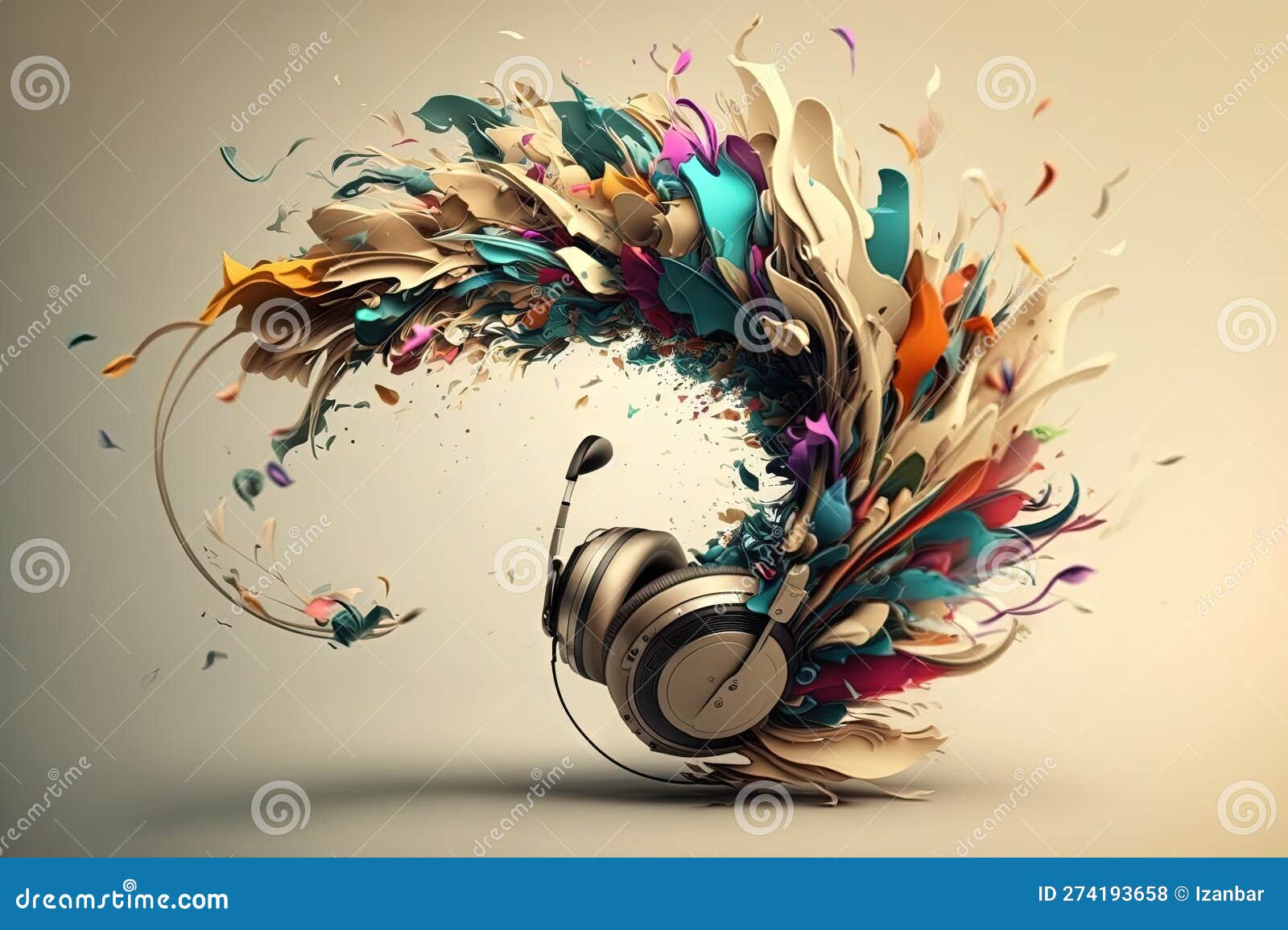 Bunch of Headphones Exploding Illustration Generative Ai Stock Photo ...