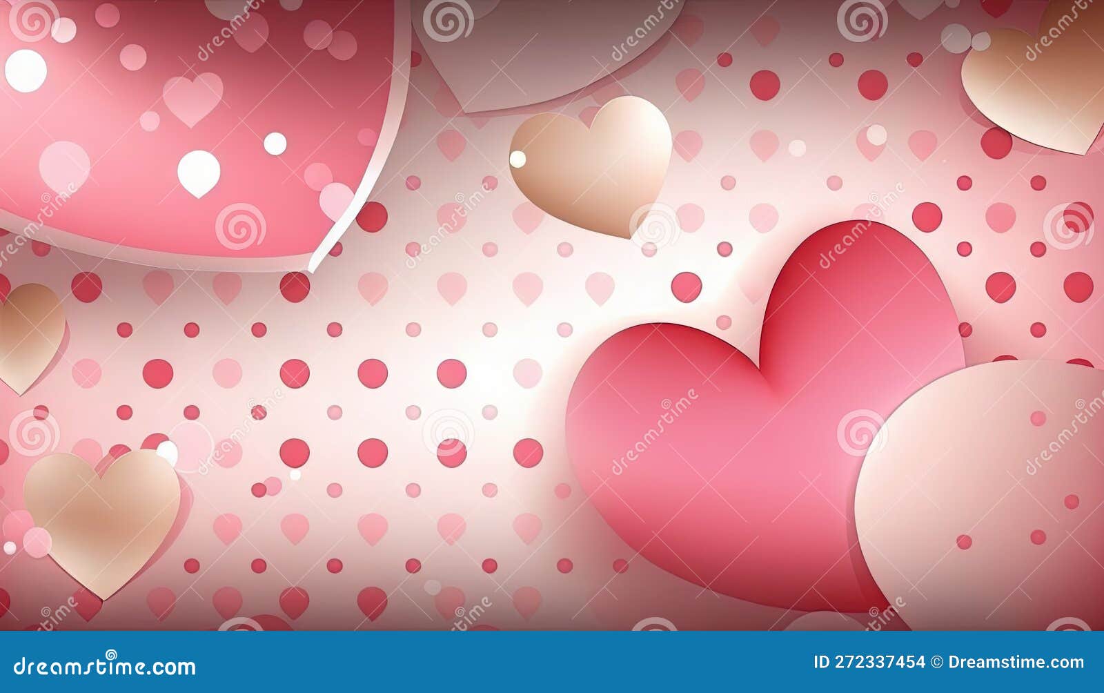 A Bunch of Hearts that are on a Pink Wallpaper Stock Illustration ...