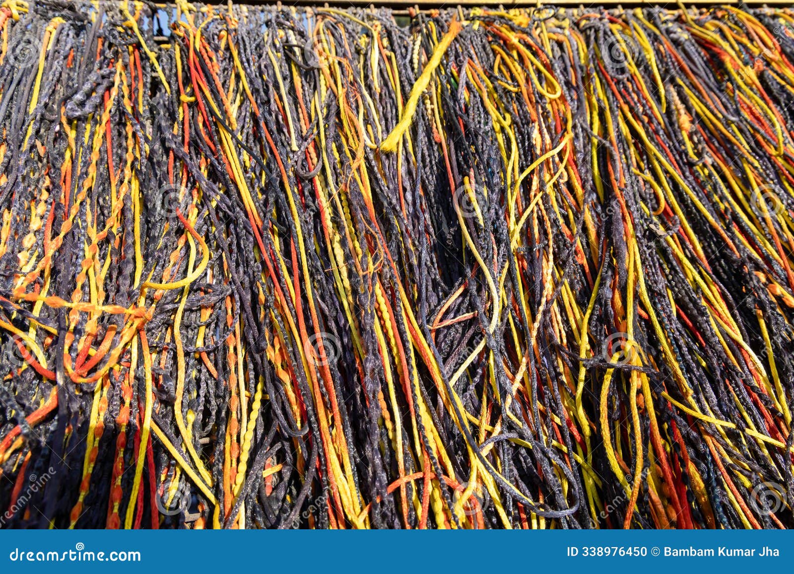 Bunch of Holy Hindu Thread Offerings at Religious Temple Stock Photo ...