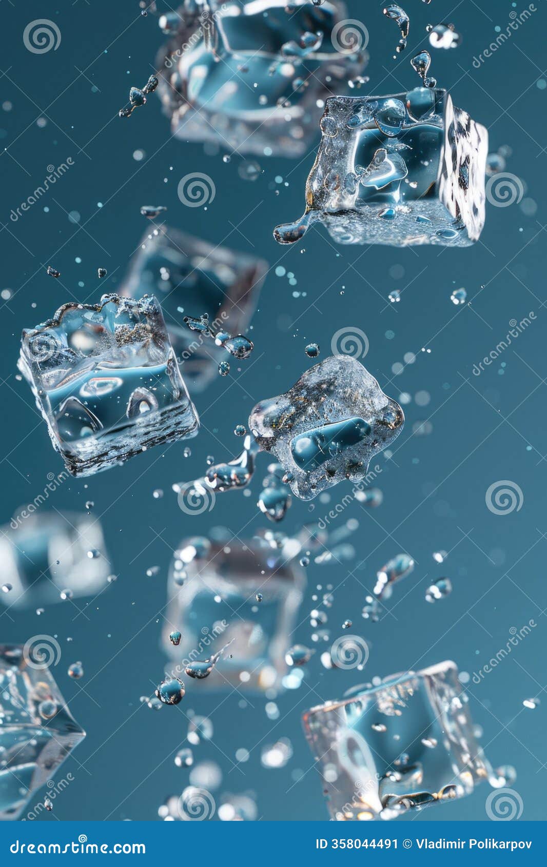 A Bunch of Ice Cubes Suspended in Mid-air, Creating a Unique and ...