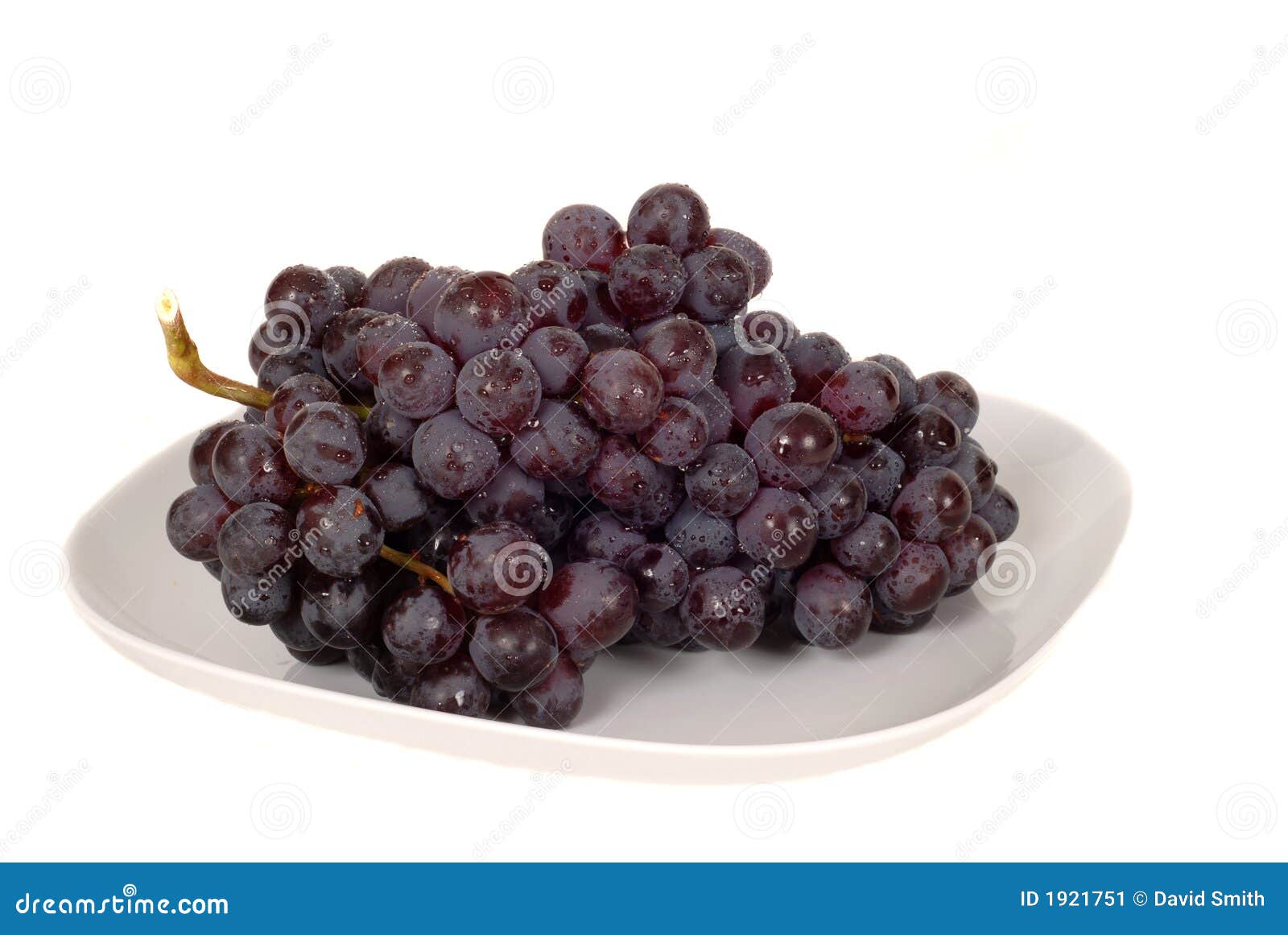 A Bunch of Juicy Red Grapes on a White Plate Stock Image - Image of ...