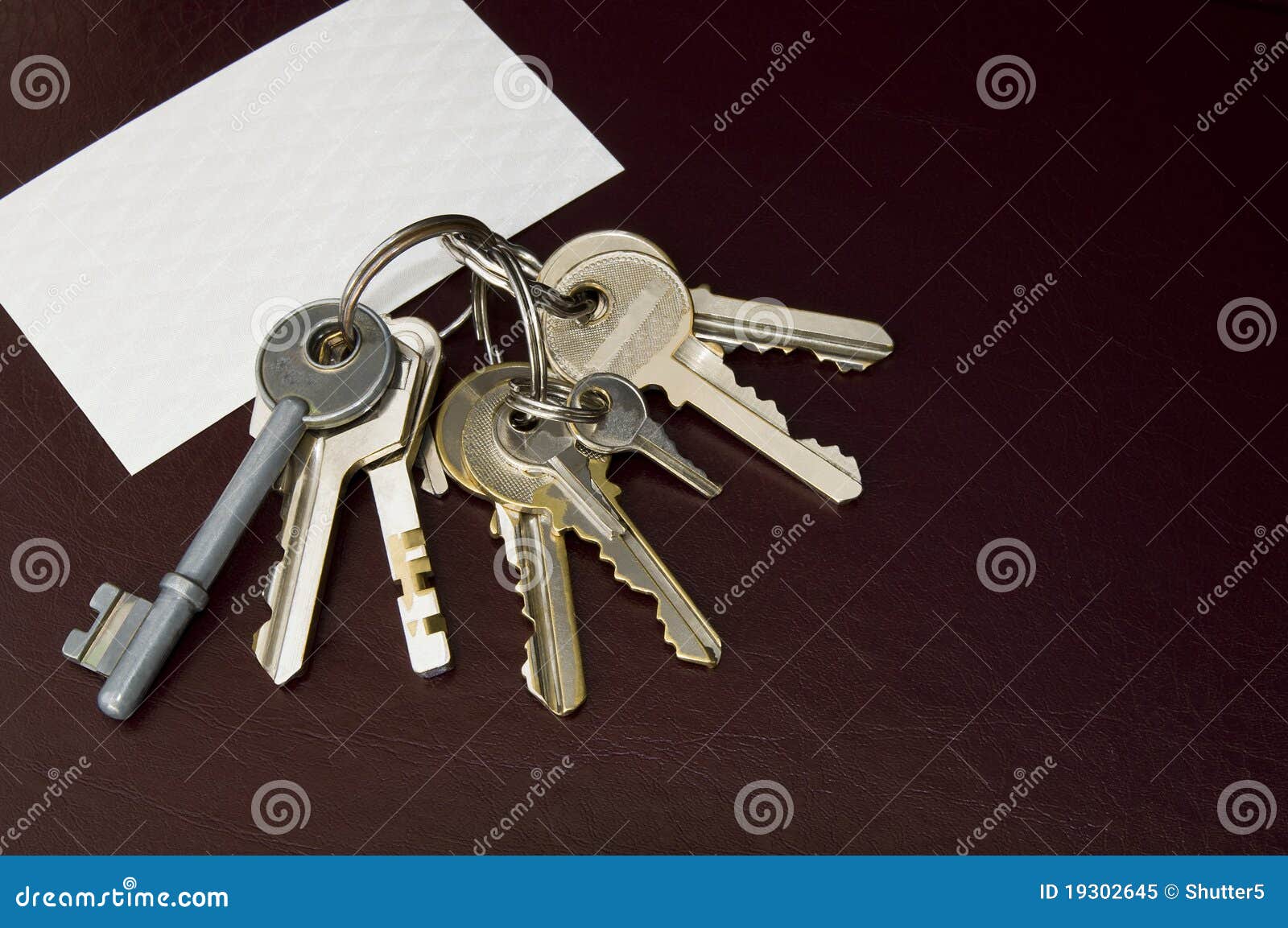 Bunch of Keys and a Business Card. Stock Image - Image of investment ...