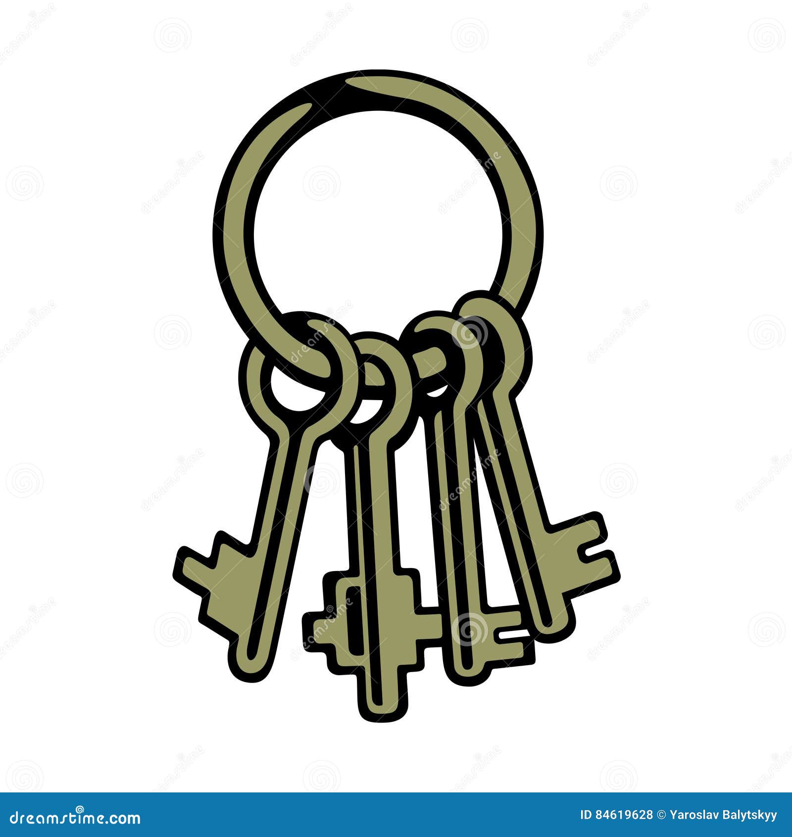 Bunch of keys stock vector. Illustration of metal, security - 84619628