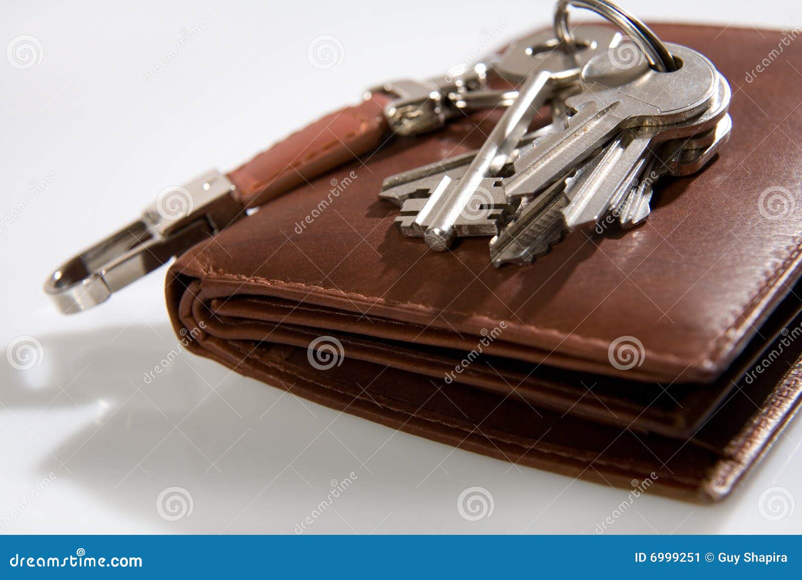 Bunch of Keys on Leather Wallet Stock Image - Image of patterned ...