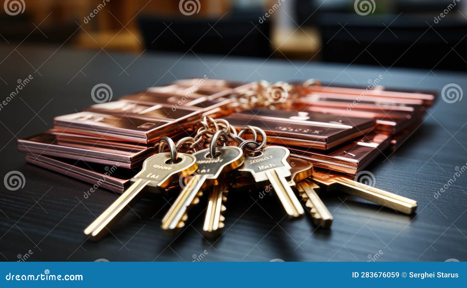 A Bunch of Keys Sitting on Top of a Table. Generative AI Image. Stock ...