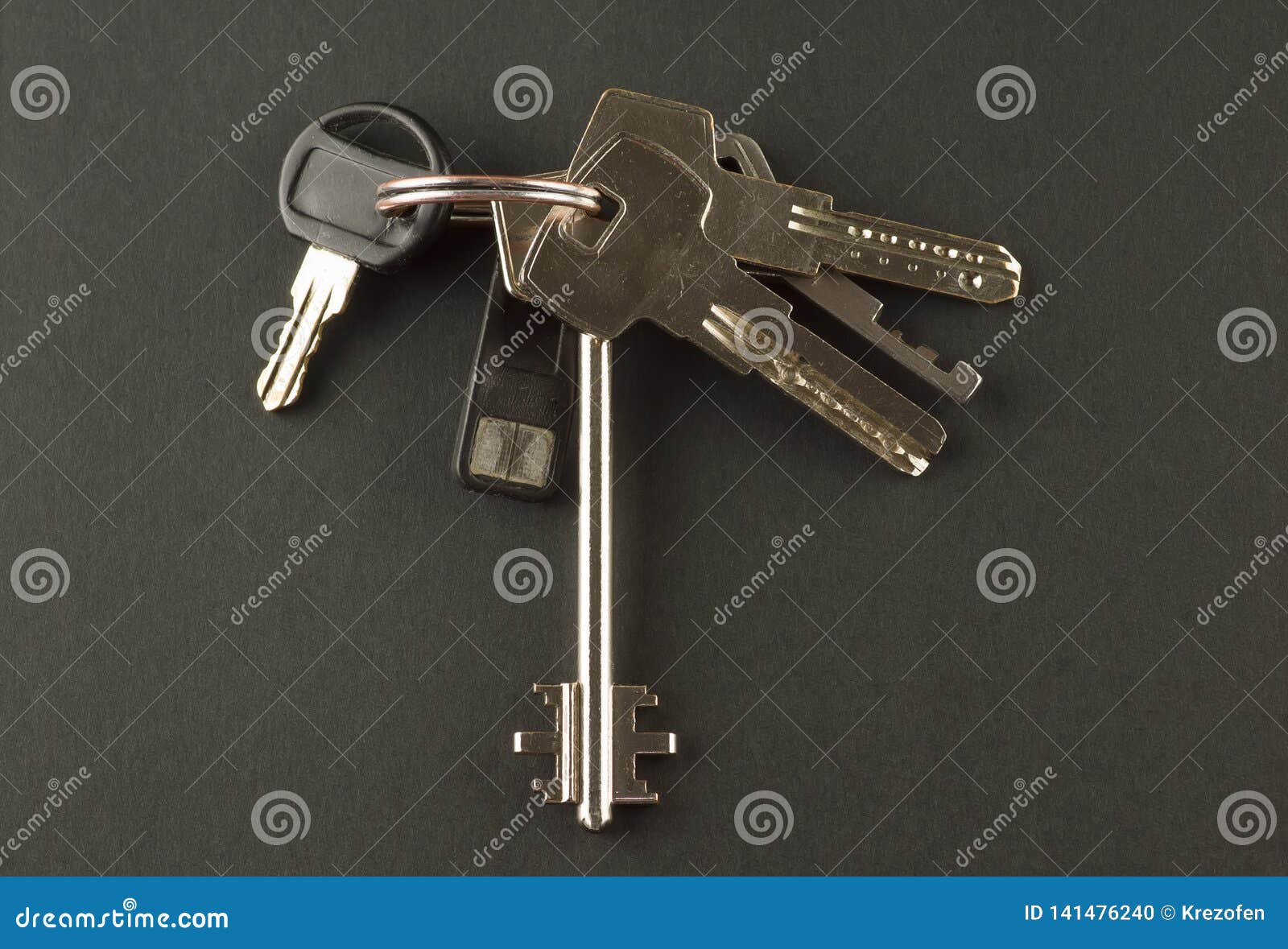 Bunch of Keys To the Apartment on a Black Background Stock Photo ...