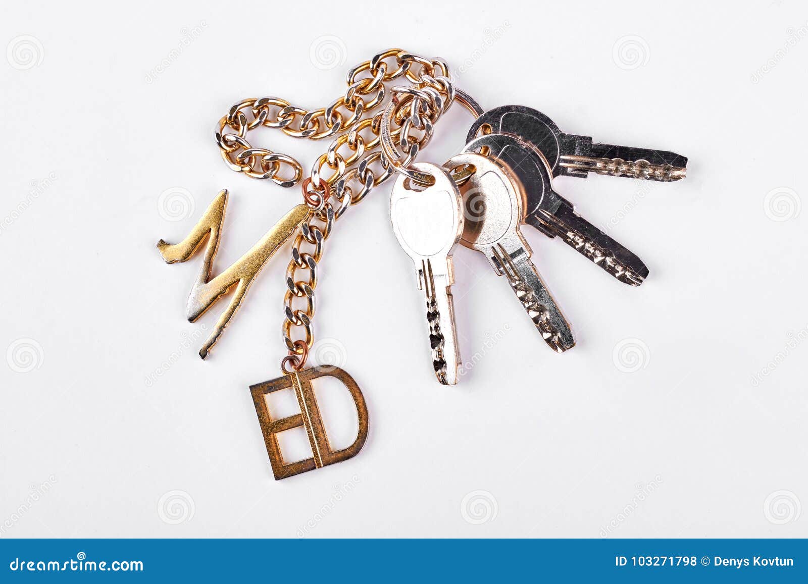 Bunch of Keys on White Background. Stock Photo - Image of entry, open ...