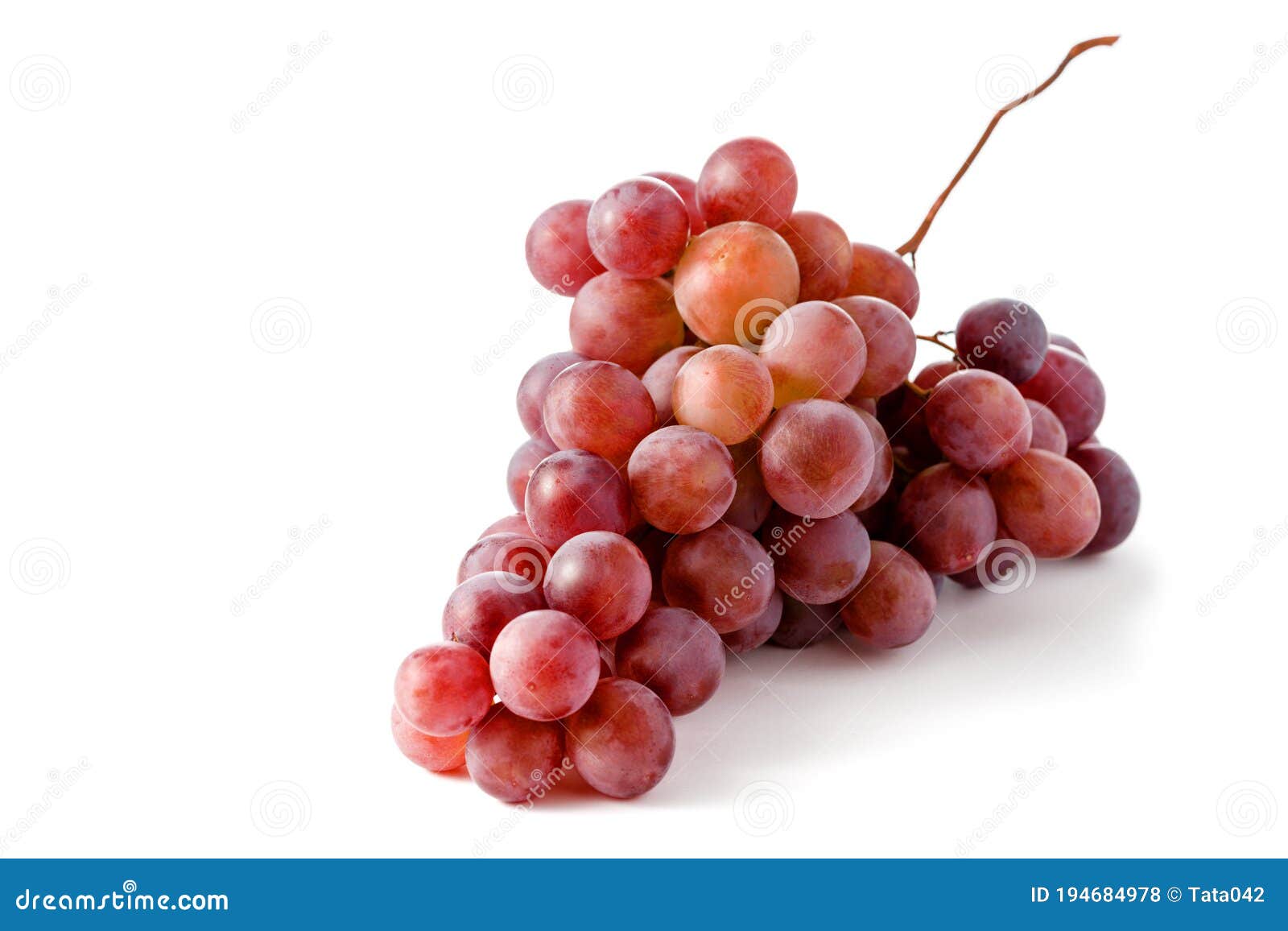Bunch of Large Red Grapes Isolated on White Stock Photo - Image of copy ...
