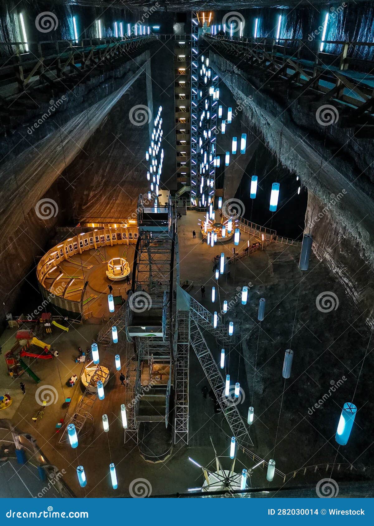 A Bunch of Large Structures Inside of a Building in a Warehouse ...