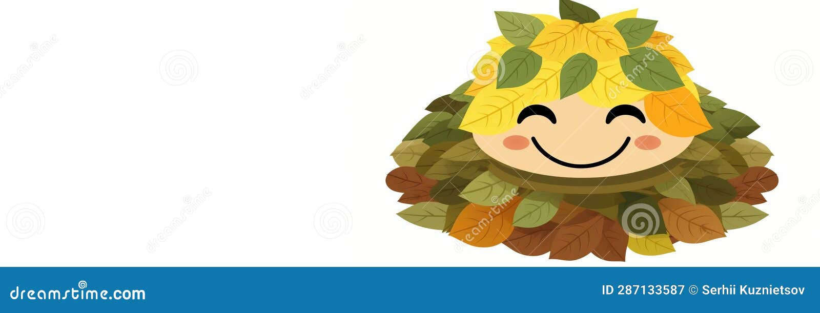 Bunch of Leaves in Form of Cheerful Smiley, White Background Isolate ...