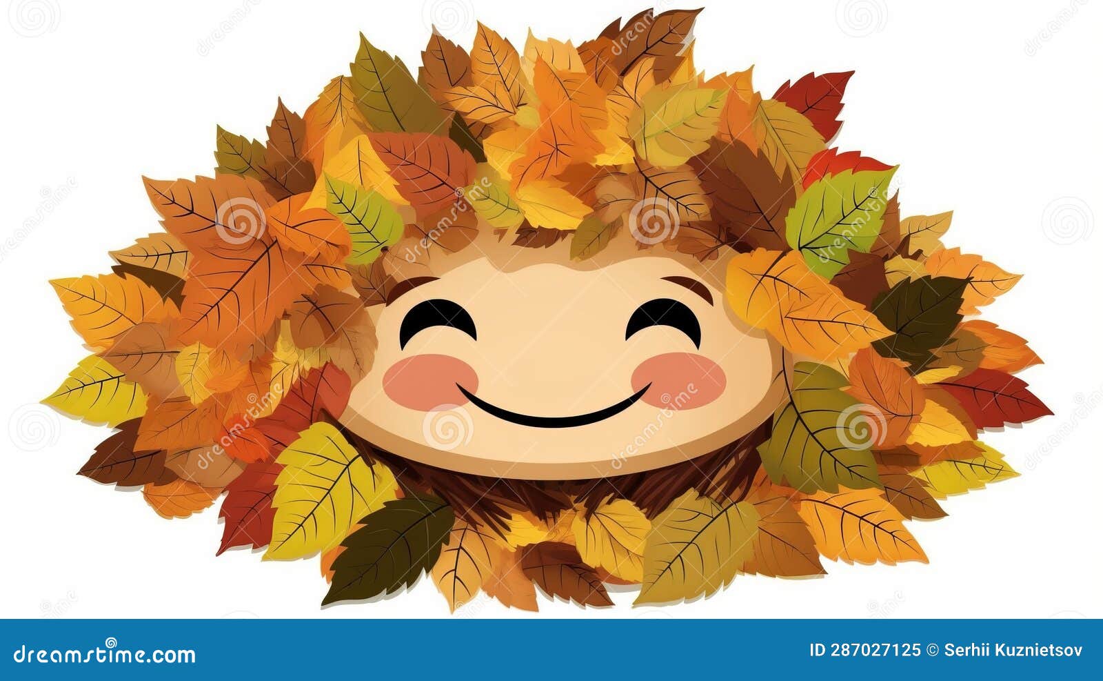 Bunch of Leaves in Form of Cheerful Smiley, White Background Isolate ...