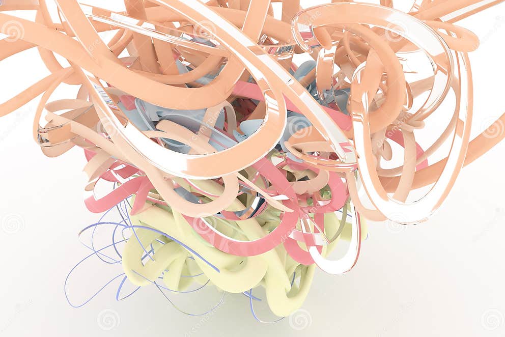 Bunch of Messy String Geometric. for Graphic Design or Background, CGI ...