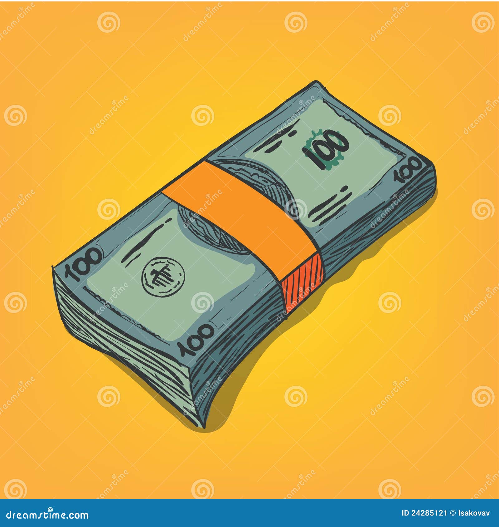 Bunch of money bills stock vector. Illustration of icon - 24285121