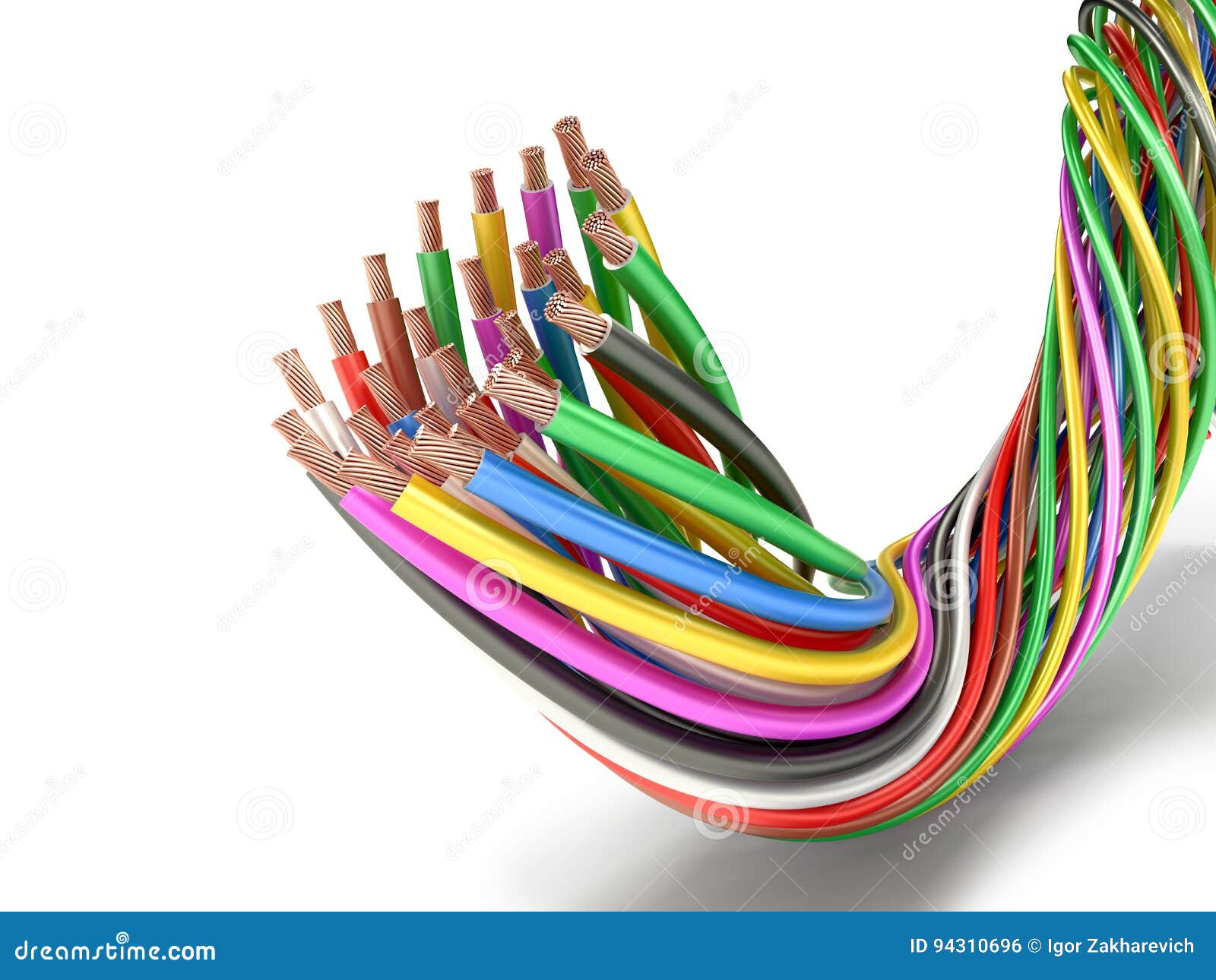 A Bunch of Multi-colored Electric Wires. Stock Illustration ...