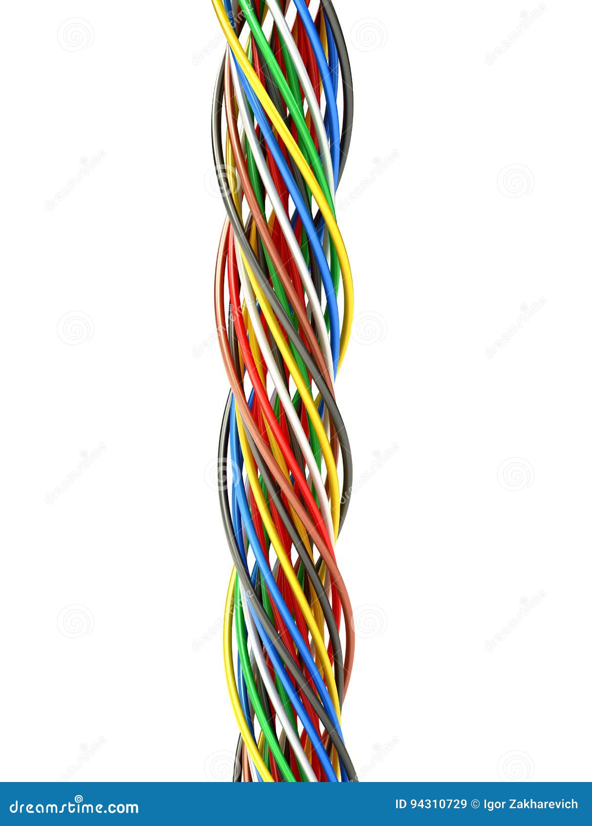 A Bunch of Multi-colored Electric Wires. Stock Illustration ...