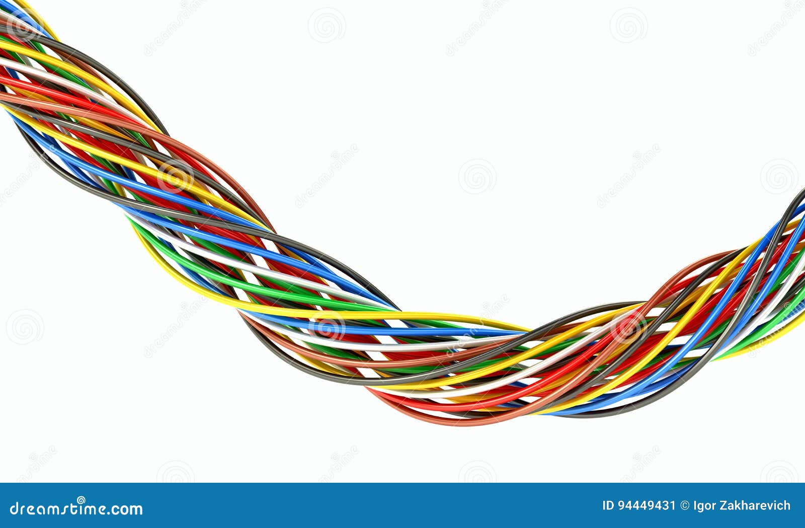 A Bunch of Multi-colored Electric Wires. Stock Illustration ...