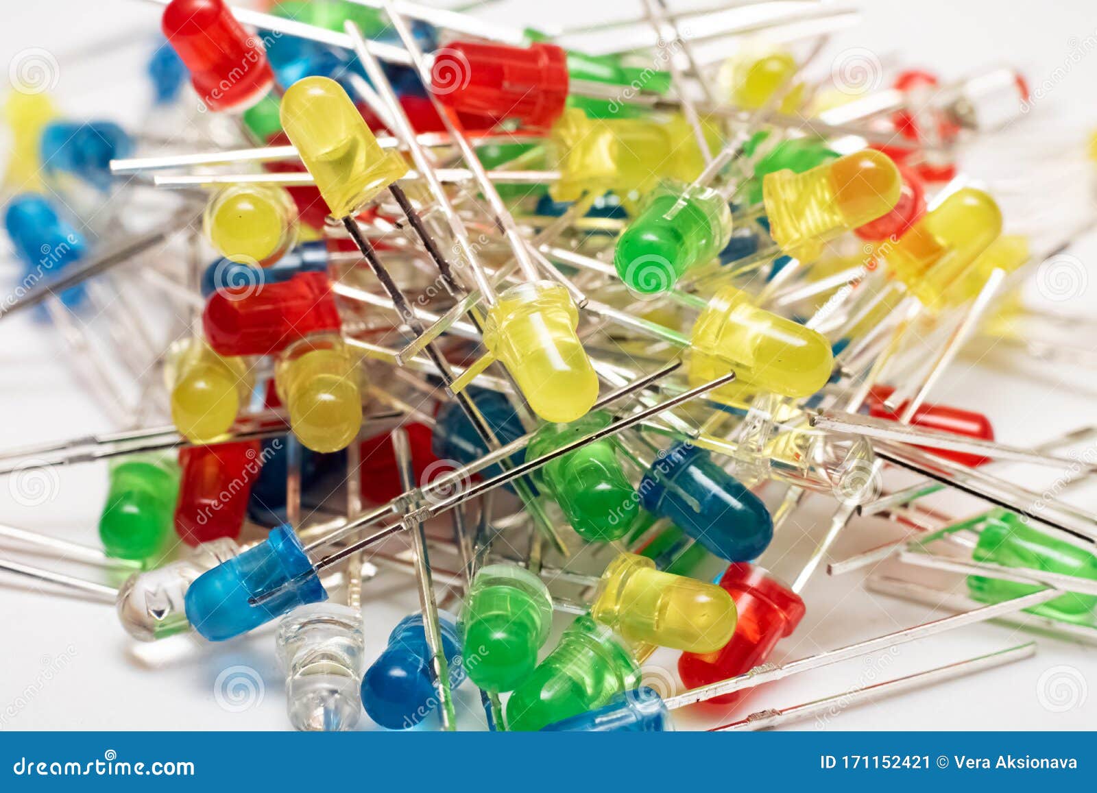A Bunch of Multi Colored LEDs Closeup Stock Image - Image of energy ...