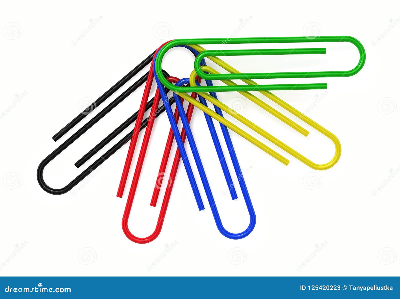 Bunch of Multi Colored Paper Clips. Stock Illustration - Illustration ...
