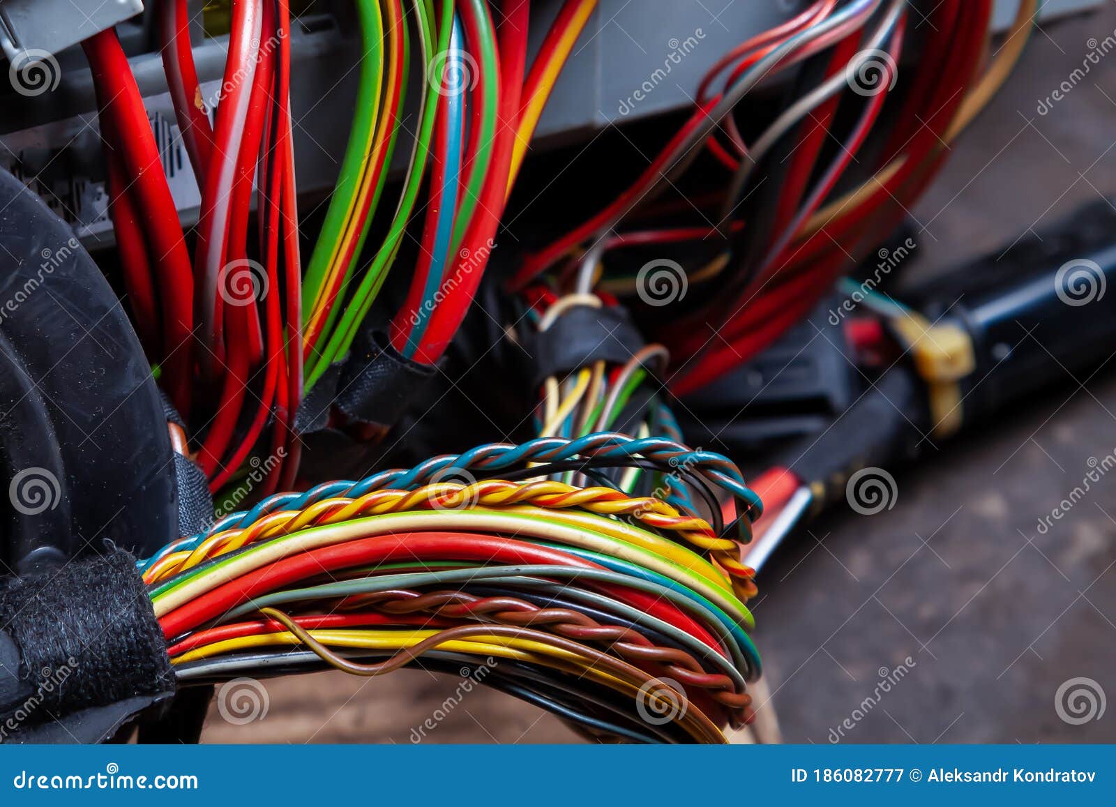 A Bunch of Multi-colored Wires Connecting Various Electronic Systems ...