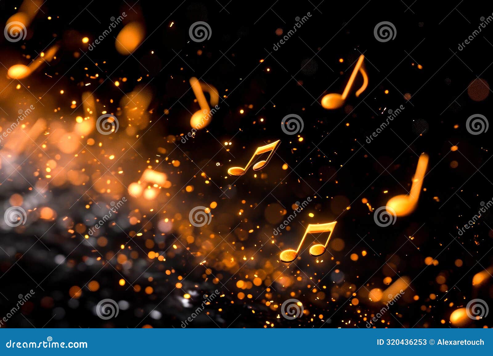 A Bunch of Musical Notes are Floating in the Air, AI Stock Image ...