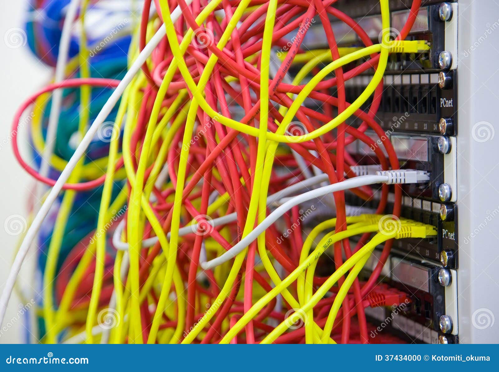A Bunch of Network Cables in a Data Center Stock Photo - Image of ...