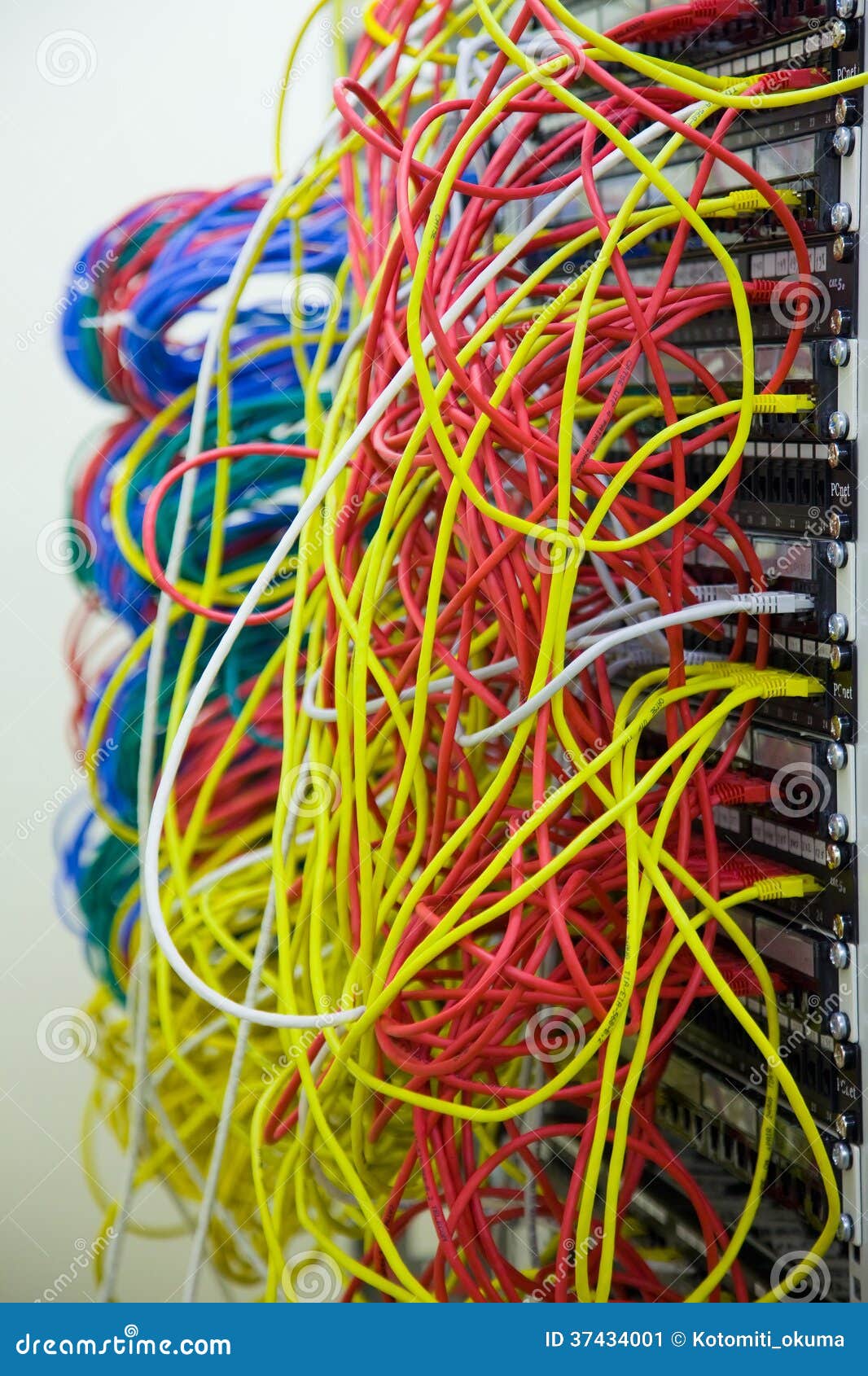 A Bunch of Network Cables in a Data Center Stock Image - Image of modem ...