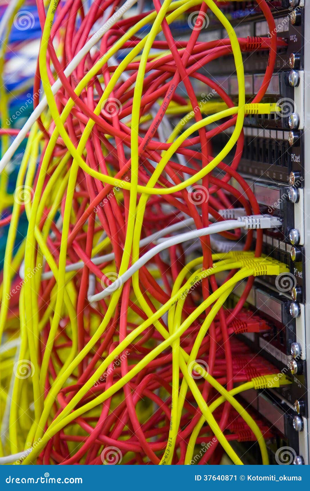 A Bunch of Network Cables in a Data Center Stock Image - Image of ...