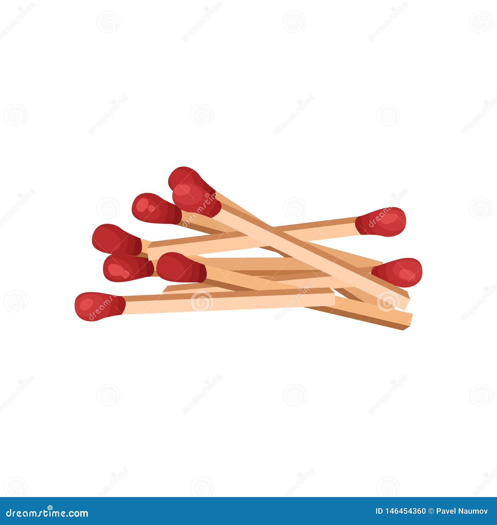 Bunch of New Matches. Vector Illustration on White Background. Stock ...