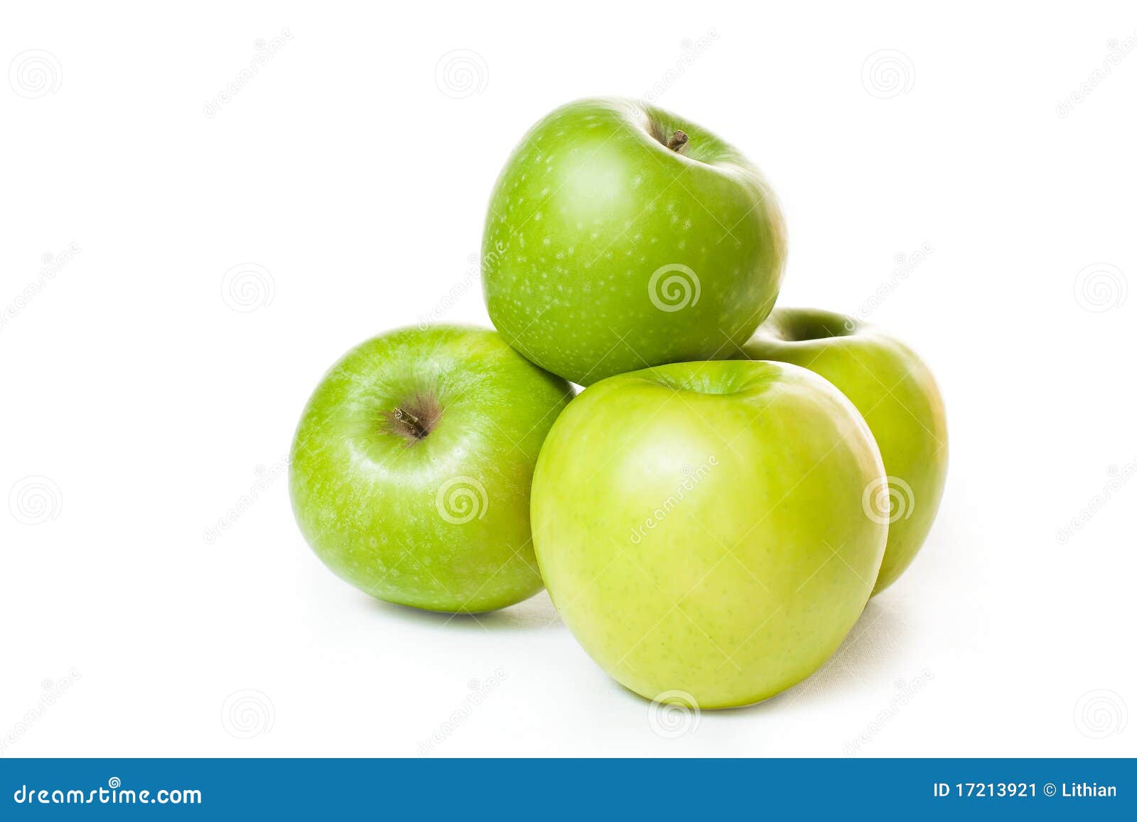 A Bunch of Nice Green Apples Isolated. Stock Image - Image of juicy ...