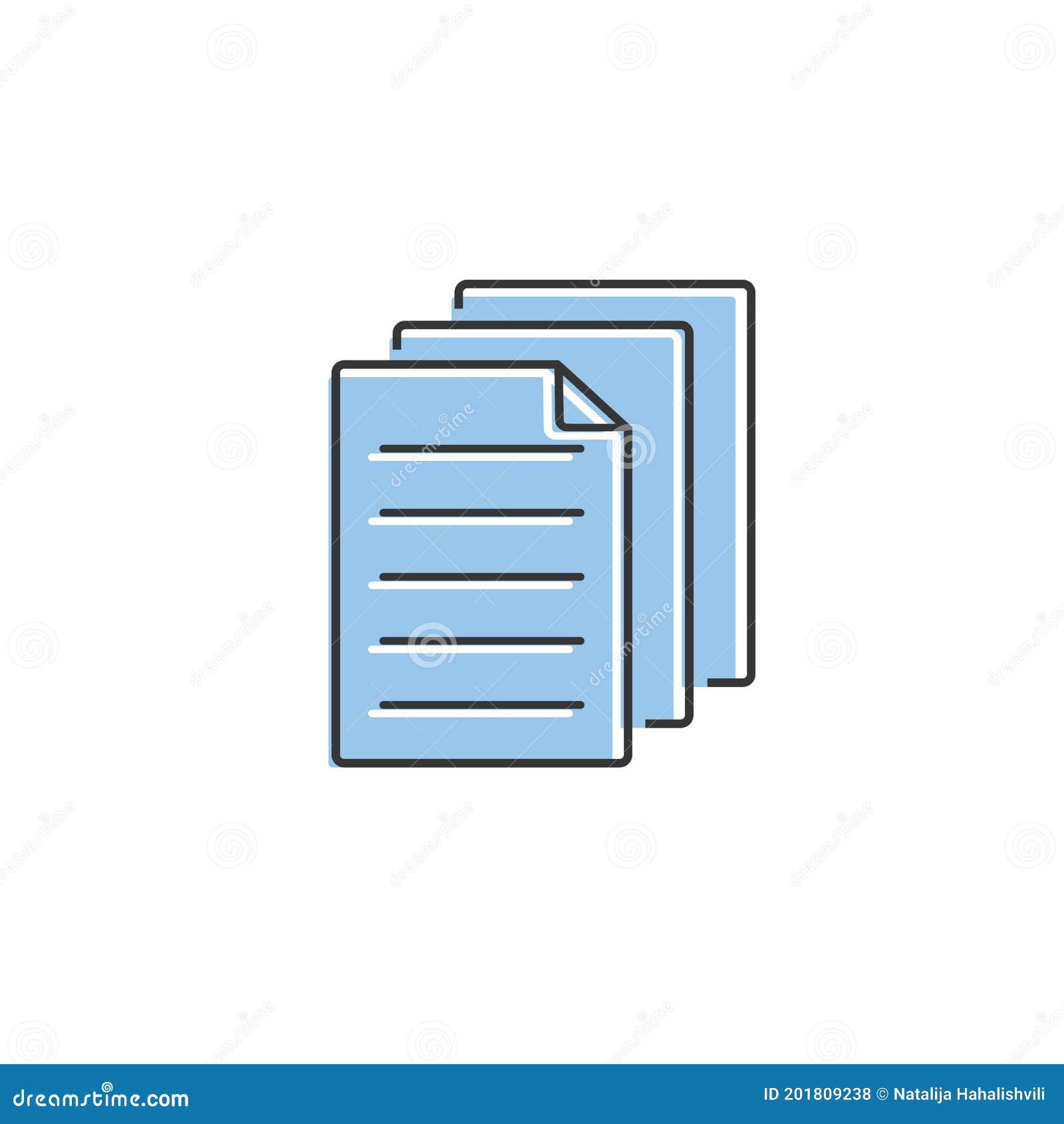 Bunch of Notes or Stack of Documents Line Art Vector Icon for Apps ...