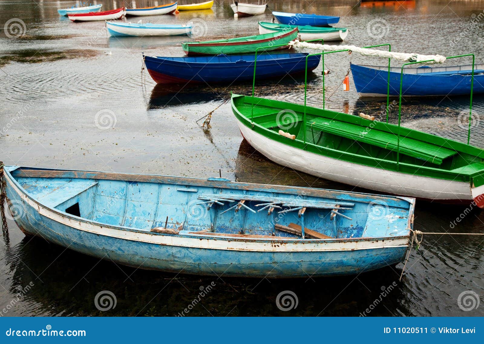 Bunch of Old Boats in Calm Water Stock Image - Image of boats, outdoor ...