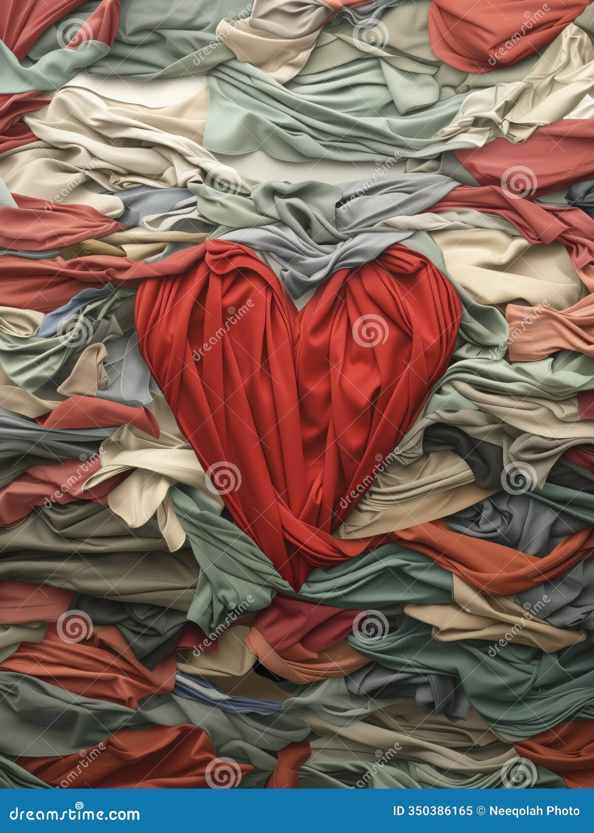 Bunch of Old Colorful Clothes Forming a Heart Shape in the Middle ...