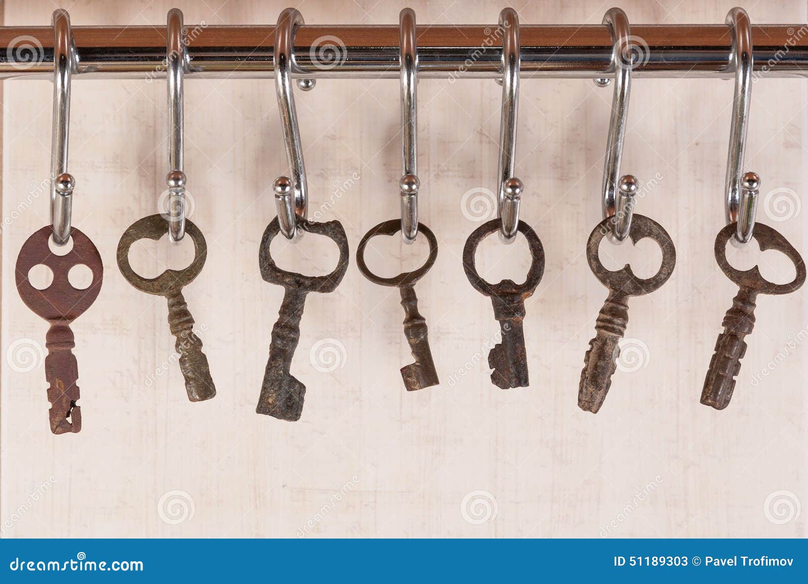 Bunch of Old Keys Hanging on Wall Stock Image - Image of lock ...