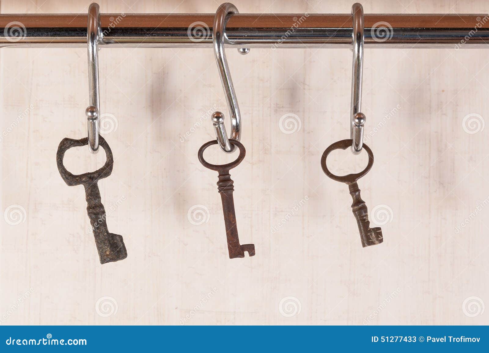 Bunch of Old Keys Hanging on Wall Stock Image - Image of access ...