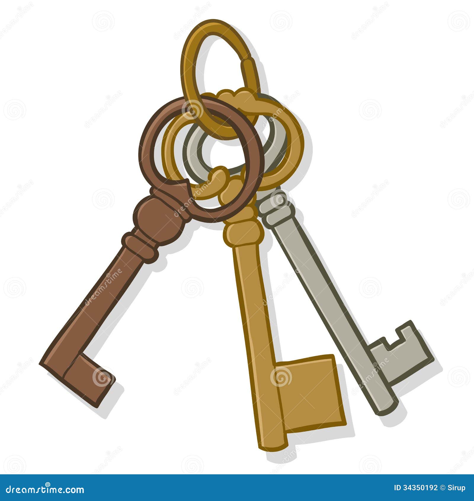 Bunch of old keys stock vector. Illustration of antique - 34350192