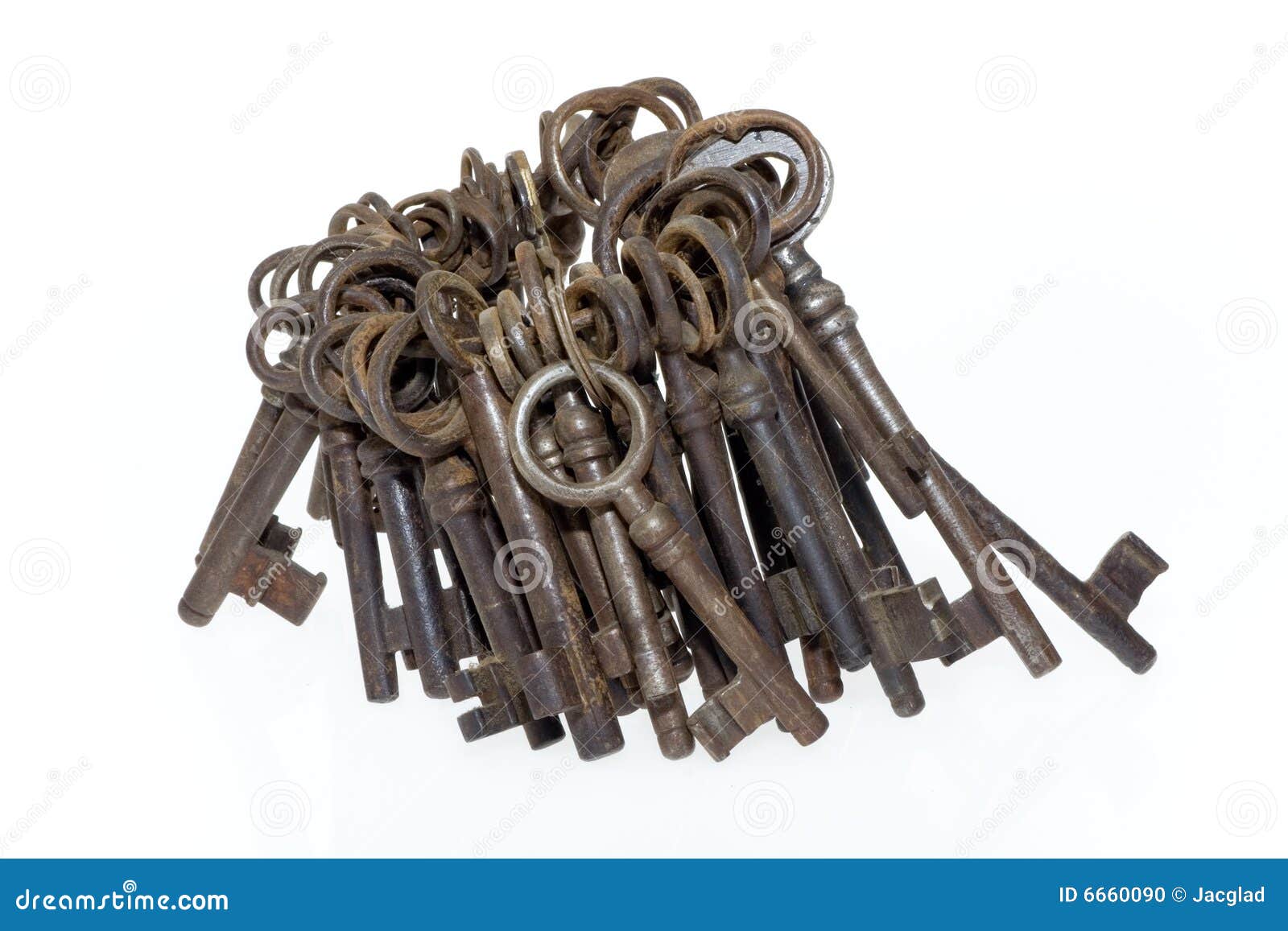 Bunch of Old Keys Isolated on White Background Stock Photo - Image of ...