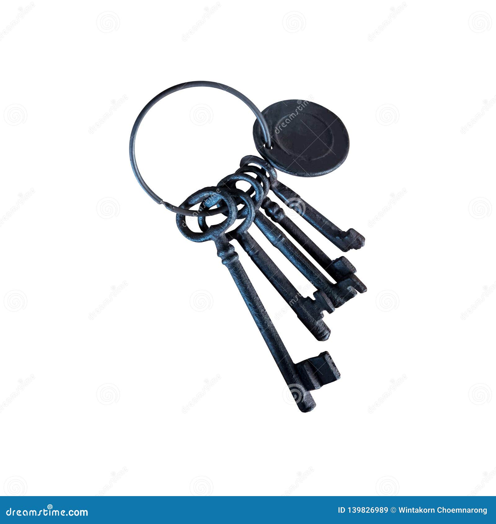 Bunch of Old Keys Isolated on White Background Stock Image - Image of ...