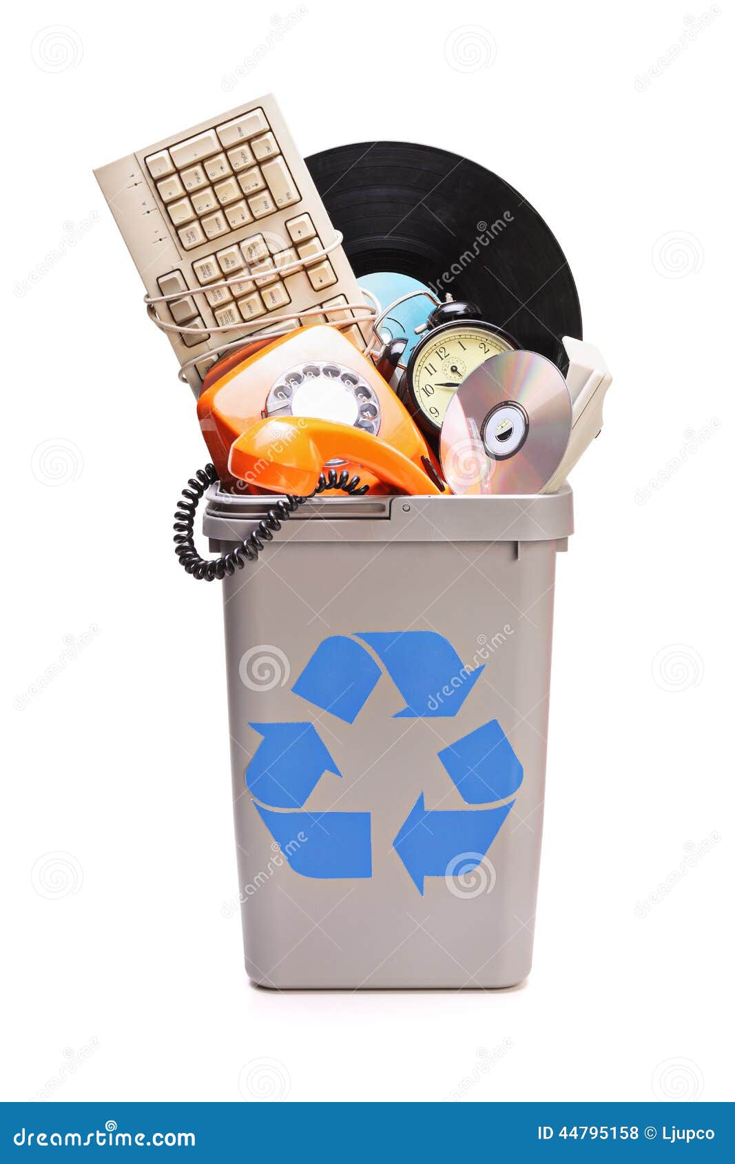 Bunch of Old Stuff in a Recycle Bin Stock Photo - Image of keyboard ...
