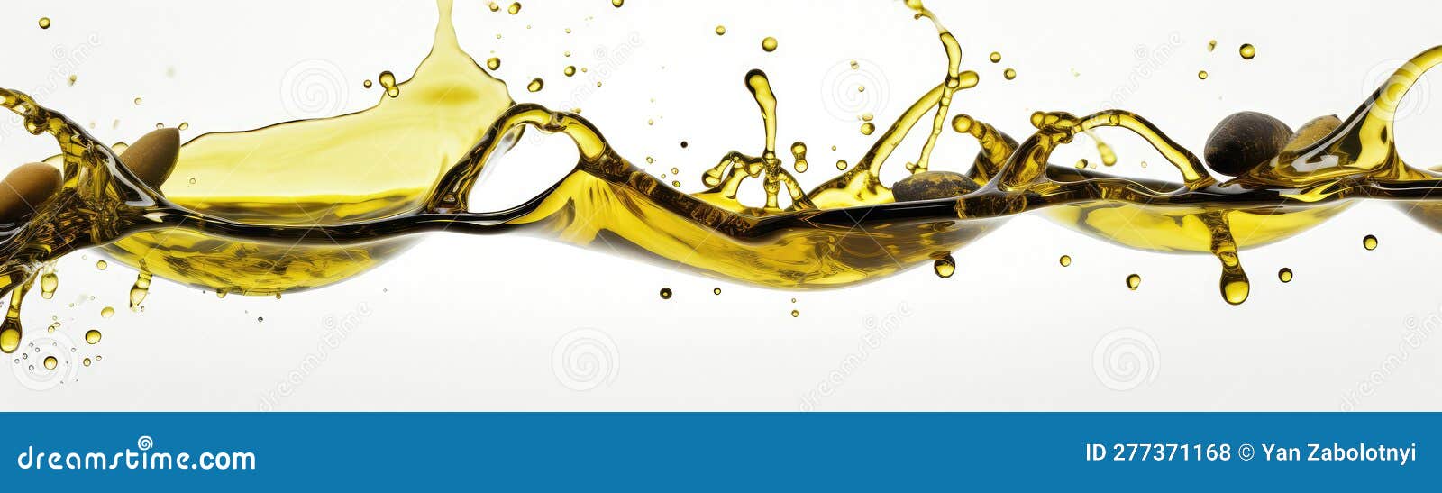 A Bunch of Olive Oil Flying in the Airon White Background Wde Panoramic ...