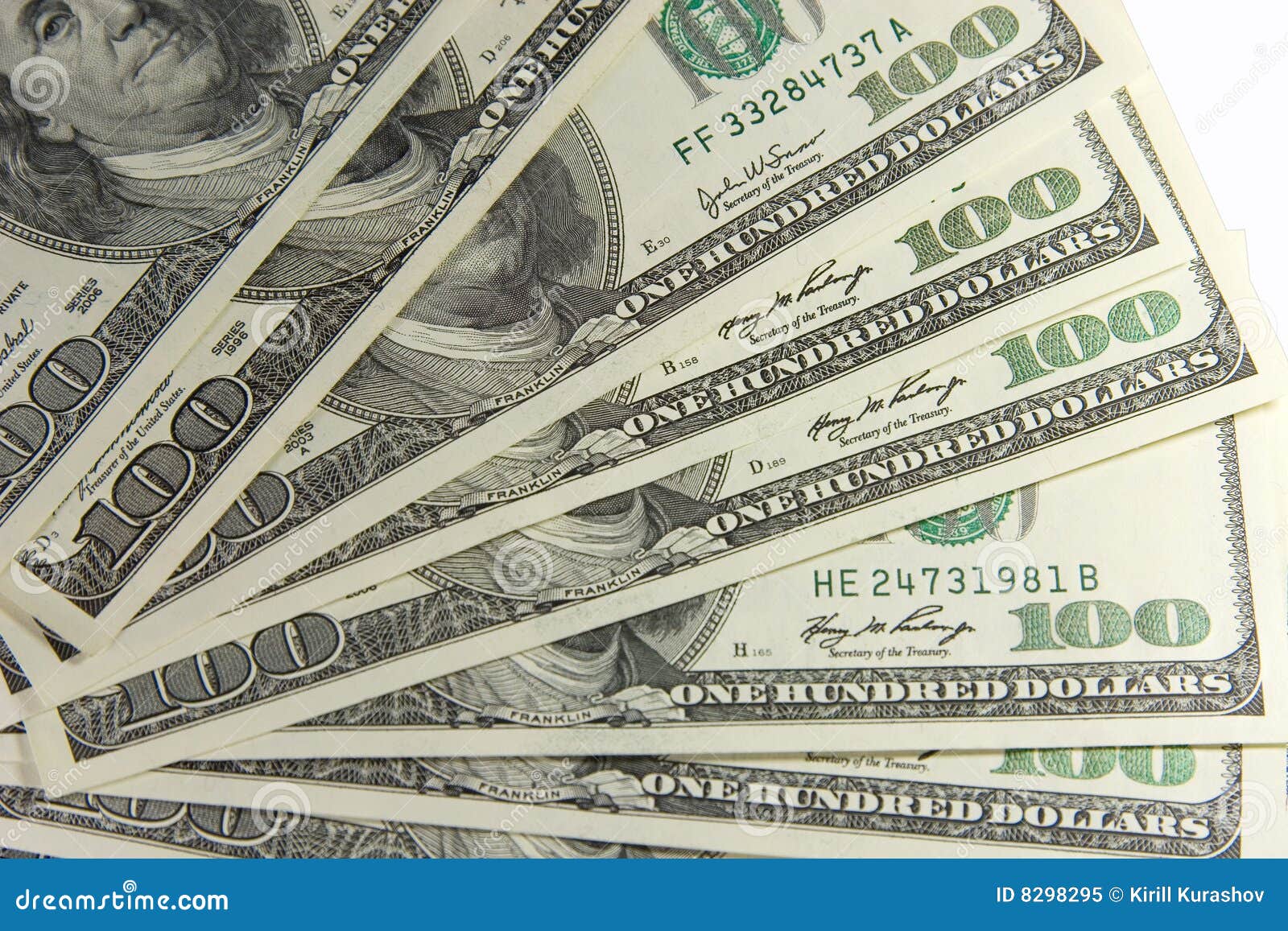 Bunch of One-hundred Dollar Bills Stock Image - Image of white ...