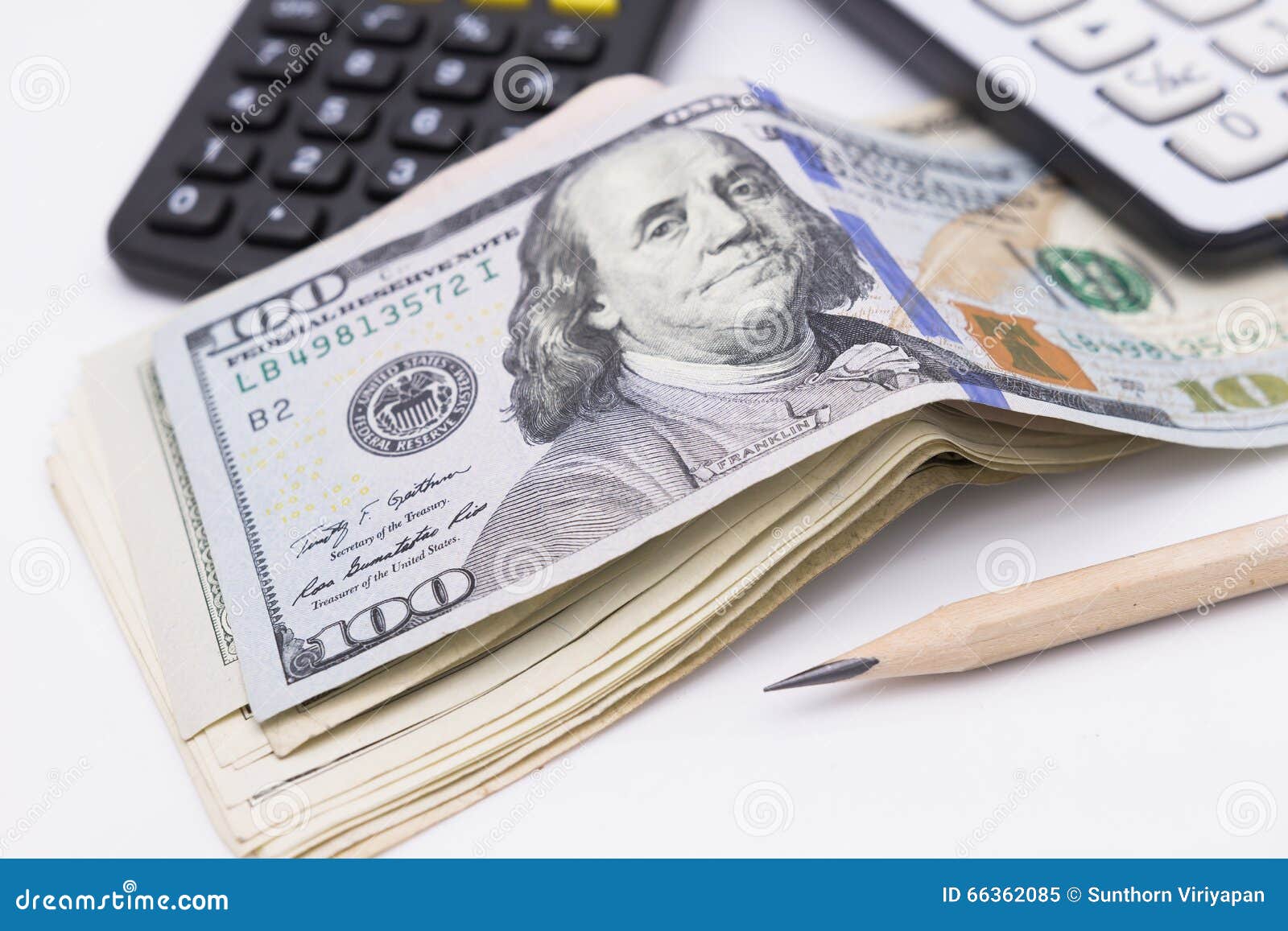 Bunch of the One Hundred Dollar Bills Stock Image - Image of capital ...