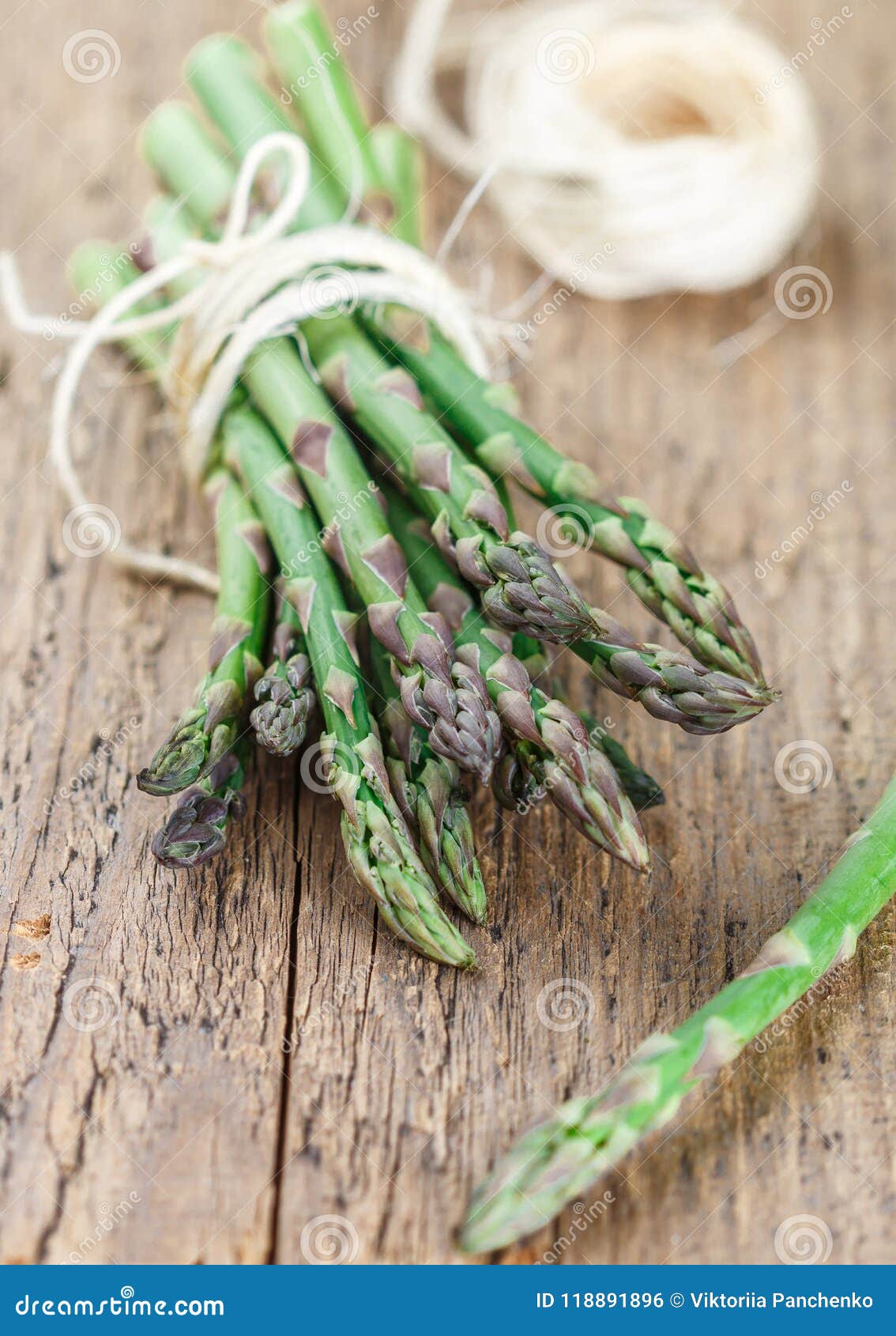 Bunch of Organic Green Asparagus on an Old Wooden Table Stock Photo ... Bunch of Organic Green Asparagus on an Old Wooden Table Stock Photo ...