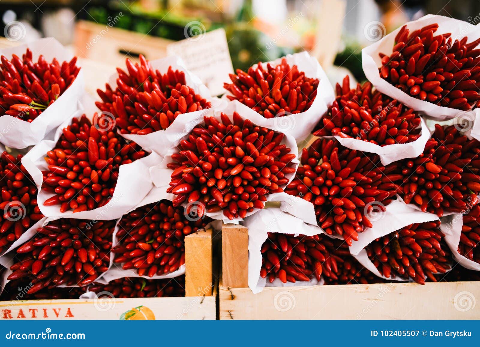 Bunch of Organic Red Pappers on the Market Stock Image - Image of chili ...