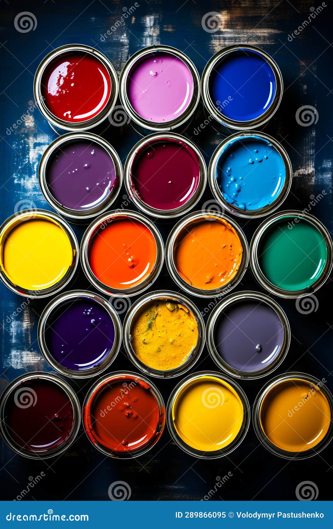 Bunch of Paint Cans with Different Colors of Paint in Them. Generative ...