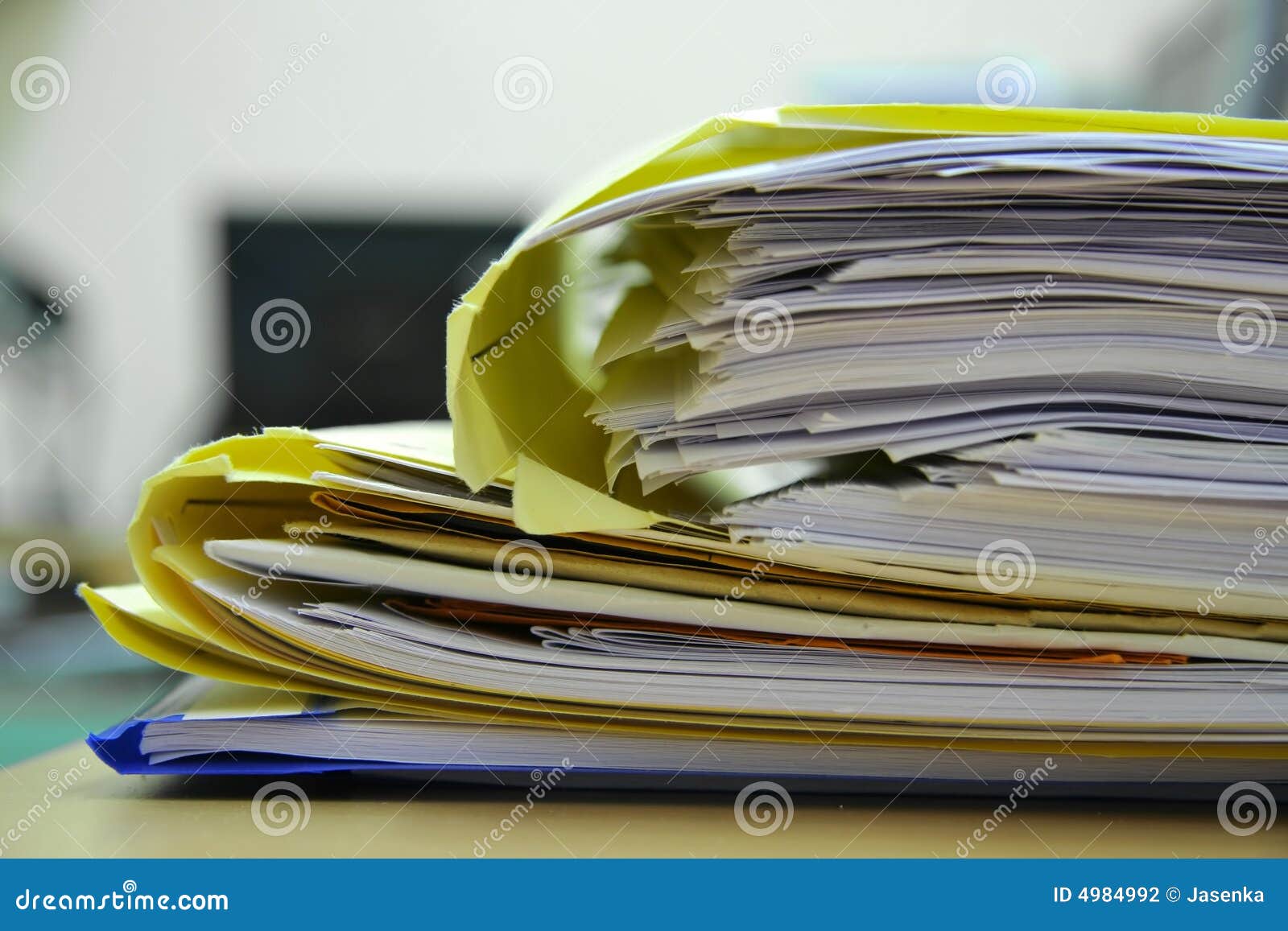 Bunch of paper stock photo. Image of blue, yellow, business - 4984992