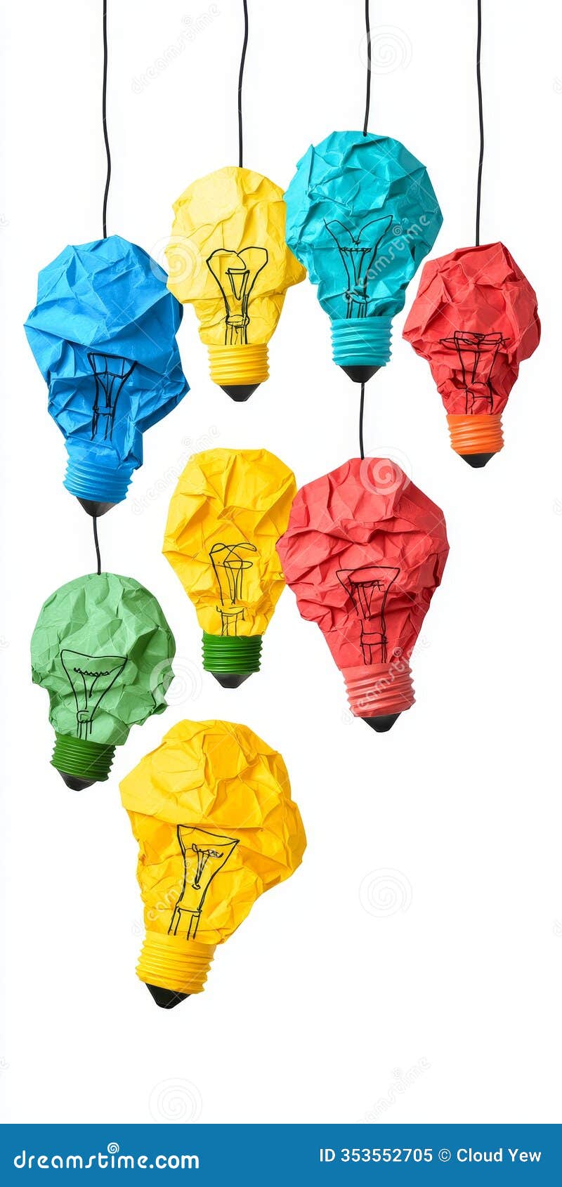 A Bunch of Paper Bulbs Hanging from a String Stock Illustration ...