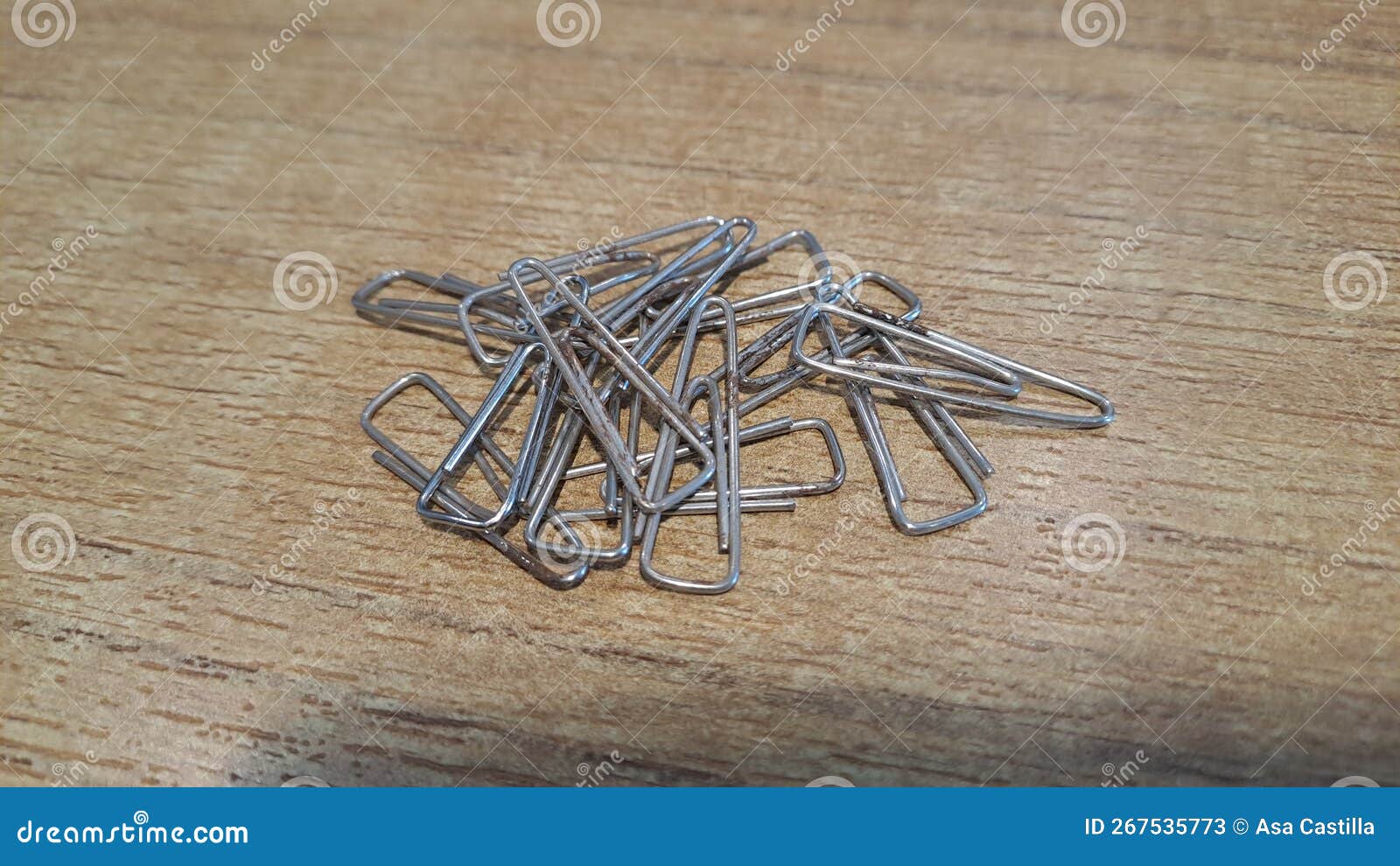 Bunch of Paper Clips on the Table Stock Image - Image of clips, wood ...