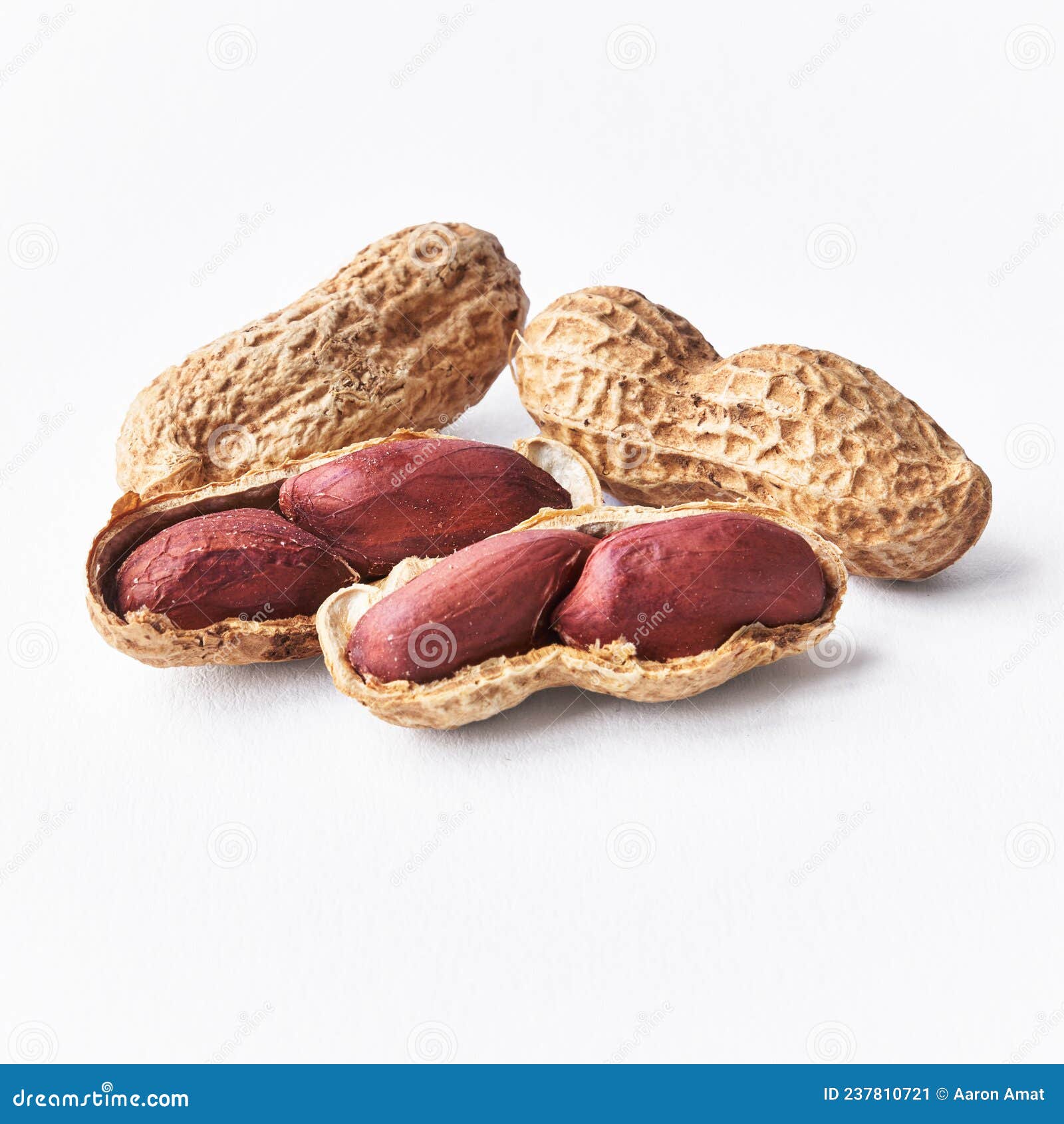 Bunch of Peanuts Isolated on a White Background Stock Image - Image of ...