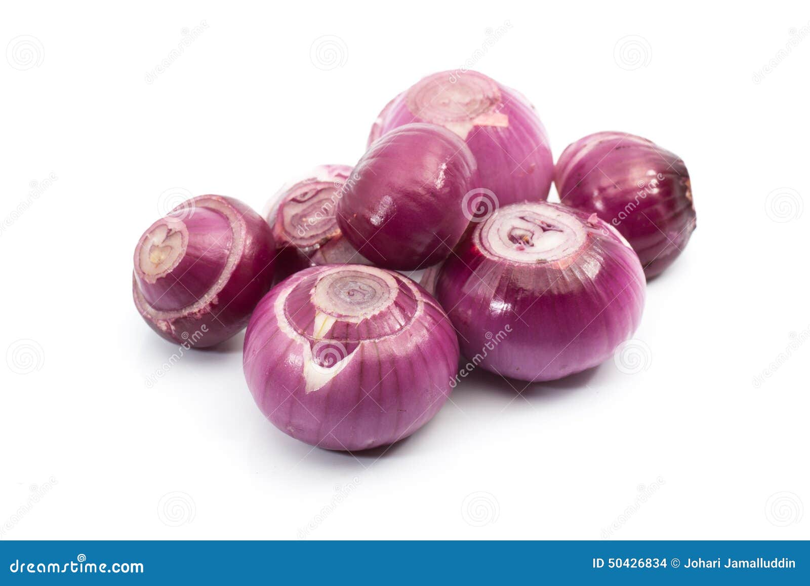 Bunch of Peeled Red Shallots on Isolated Background Stock Photo - Image ...