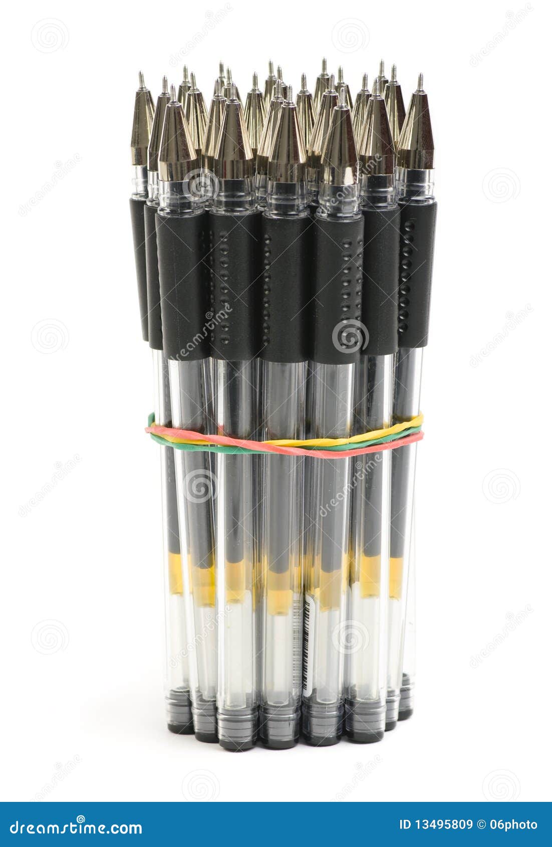 A bunch of pen stock image. Image of background, band - 13495809